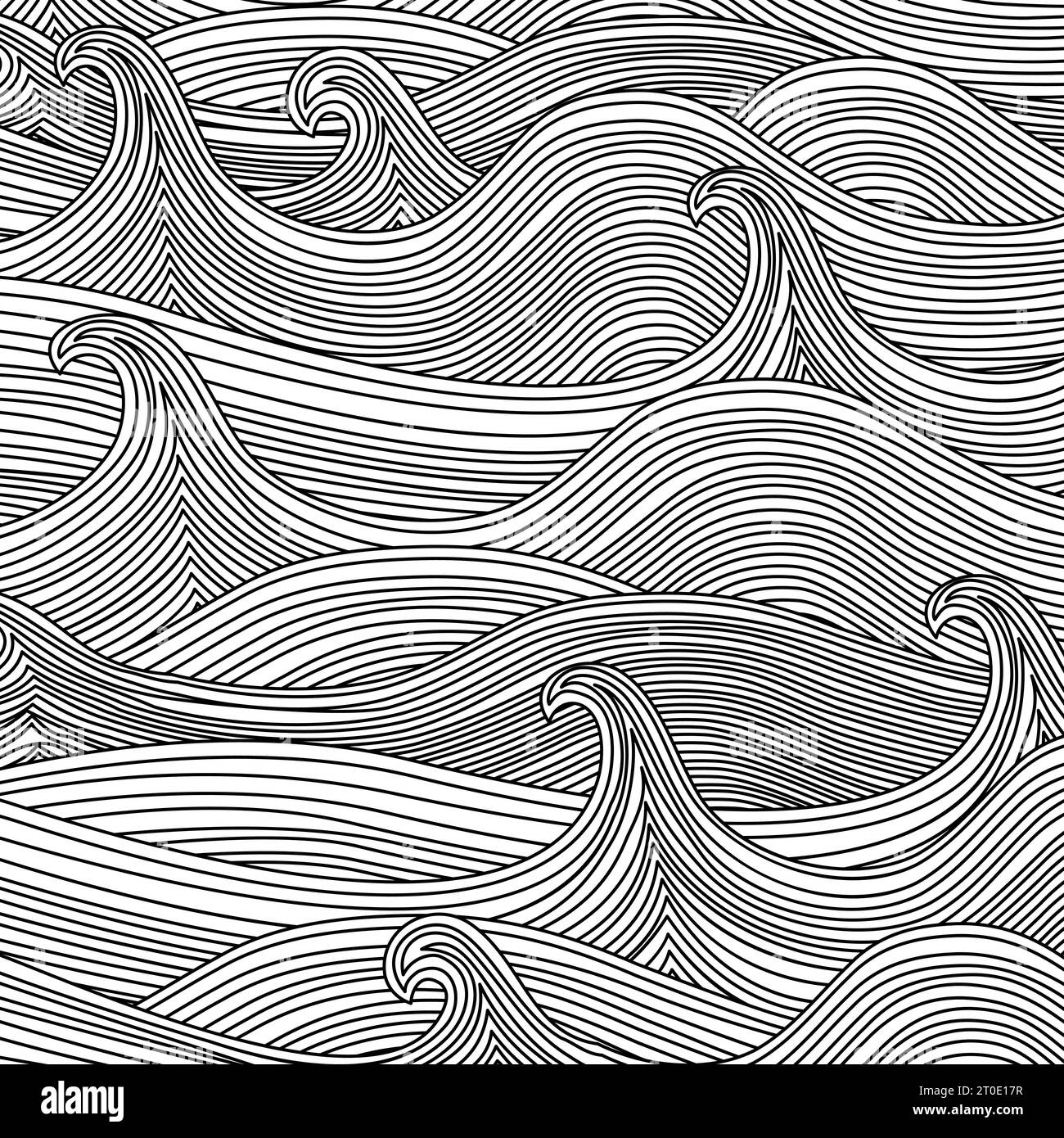 Black and White Wavy Texture - Abstract Vector Background Stock Vector ...
