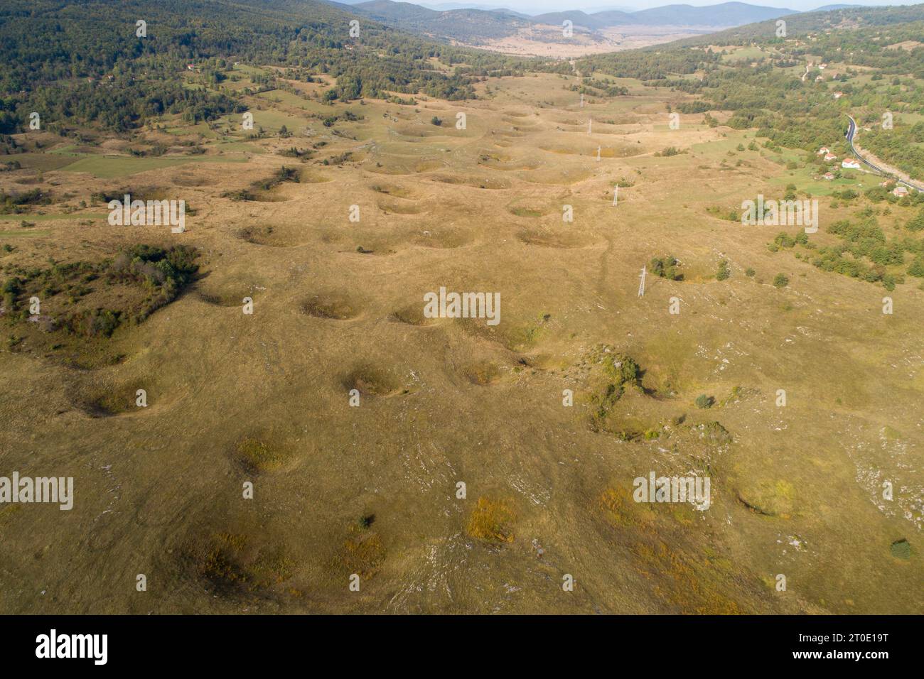 Kapljuh, Bosnia And Herzegovina. 06th Oct, 2023. Aerial view of ...
