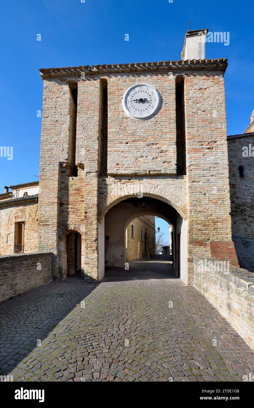 Candelara (fraction of Pesaro, Marche - Pu). Entrance to the medieval ...