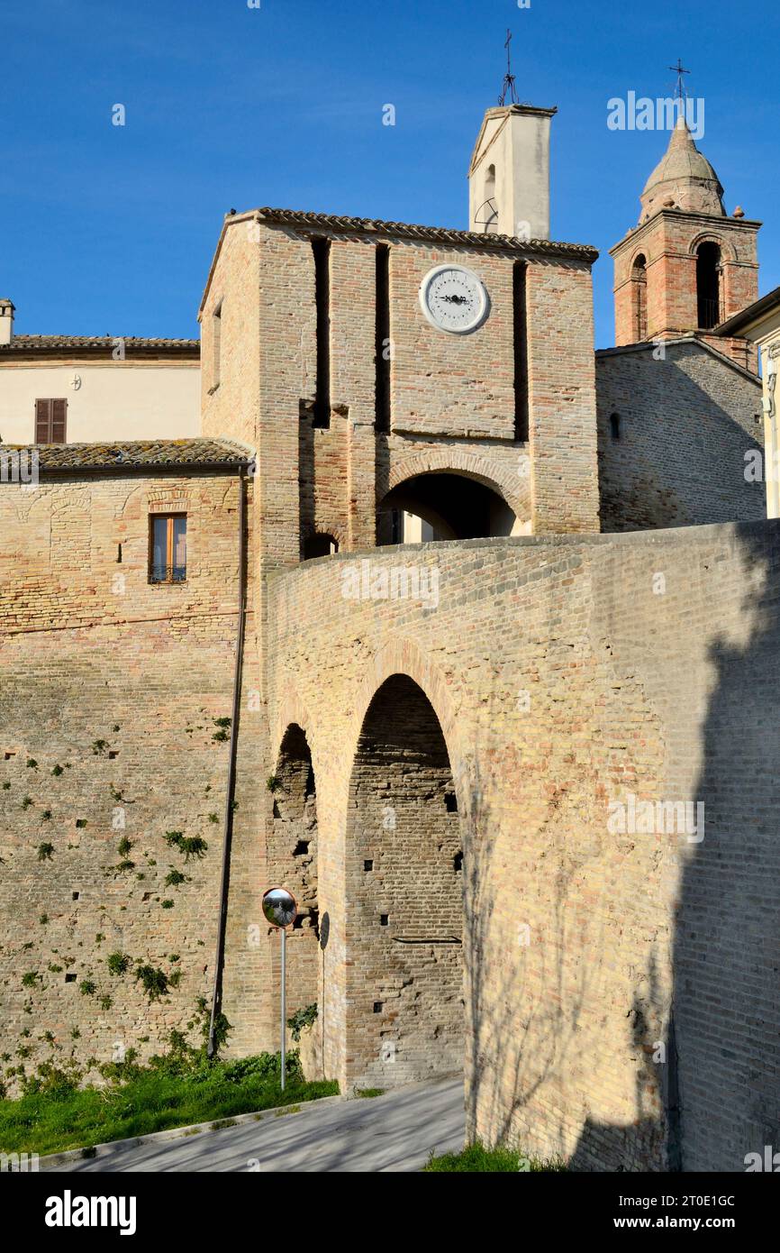 Candelara (fraction of Pesaro, Marche - Pu). Entrance to the medieval ...