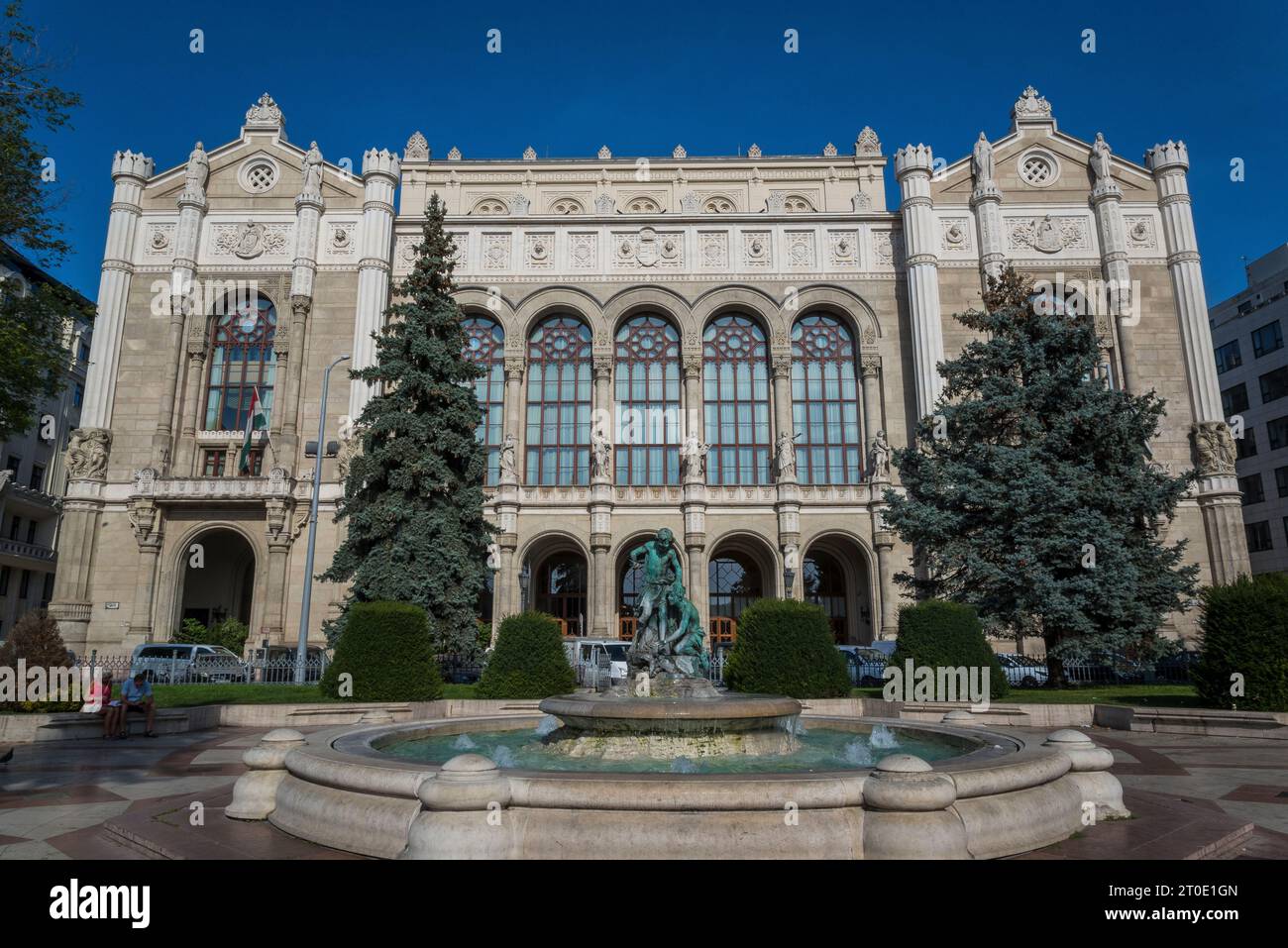 Vigadó Square, a 19th century riverside square with a water fountain and Vigadó Concert Hall ...
