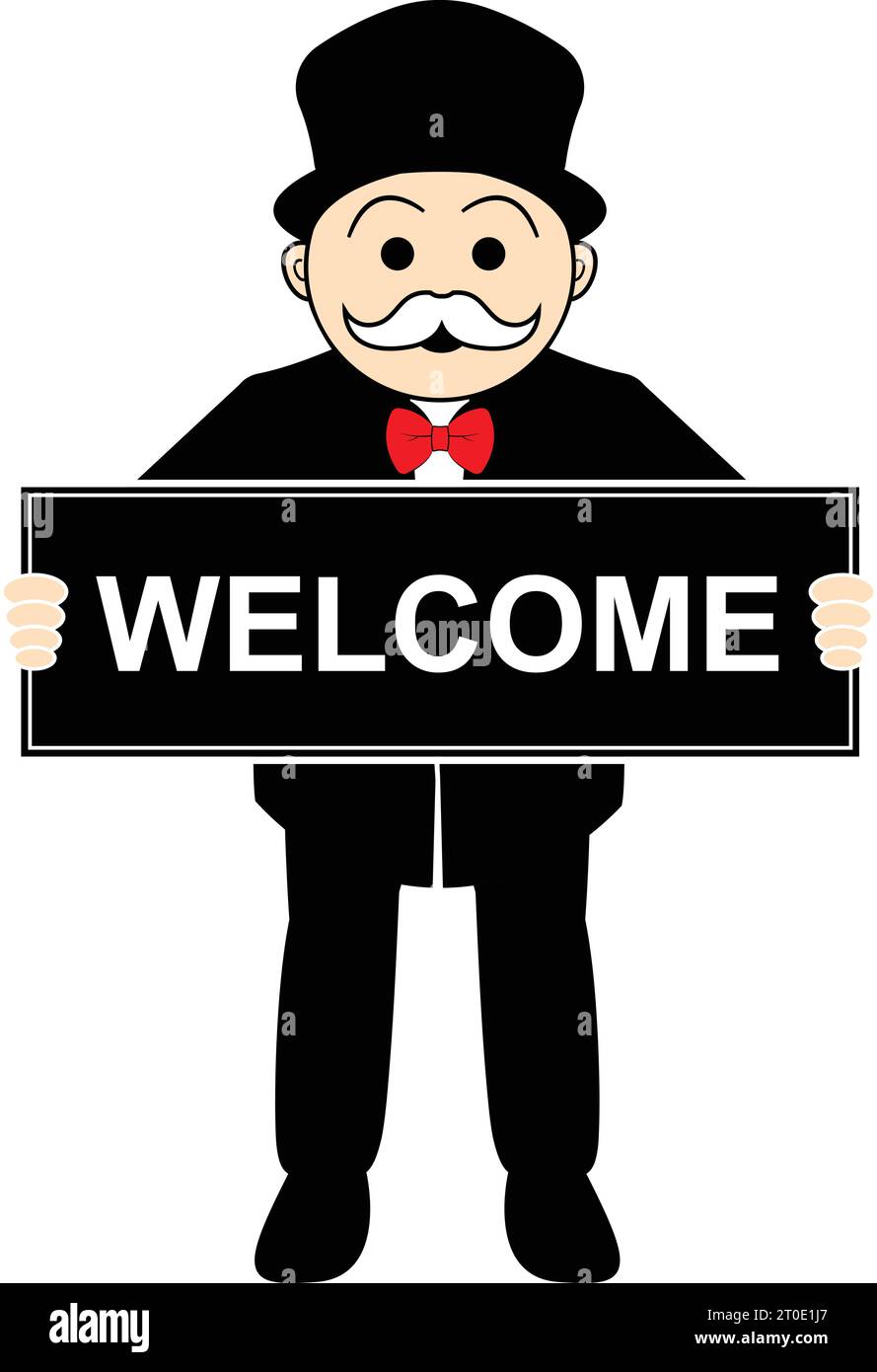 Funny Welcome cartoon Mustache Uncle Character vector Illustration ...