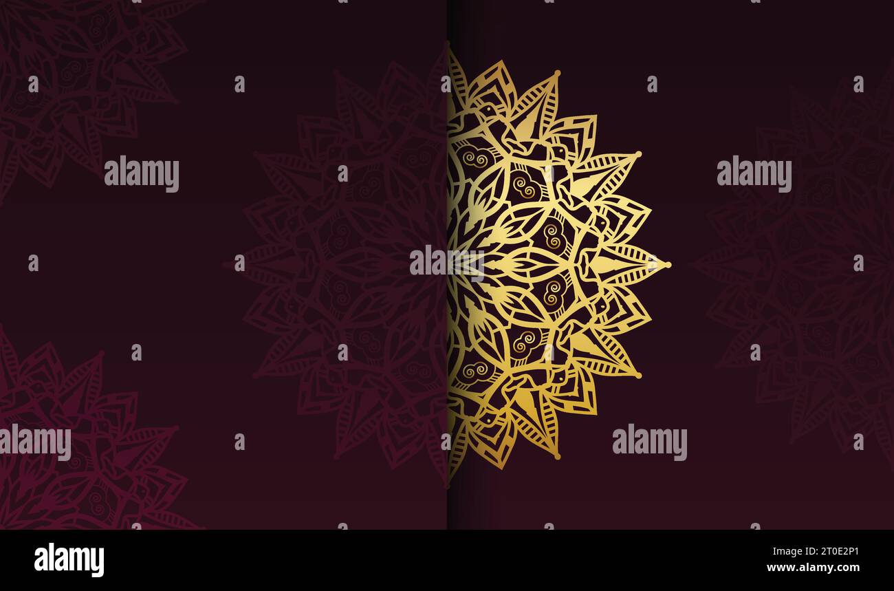 cool gradient red color mandala art background template Stock Vector ...