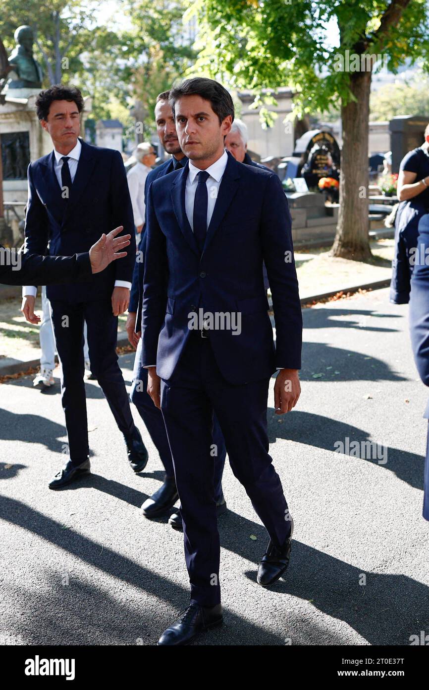 Paris, France. 06th Oct, 2023. Gabriel Attal during the funeral ...