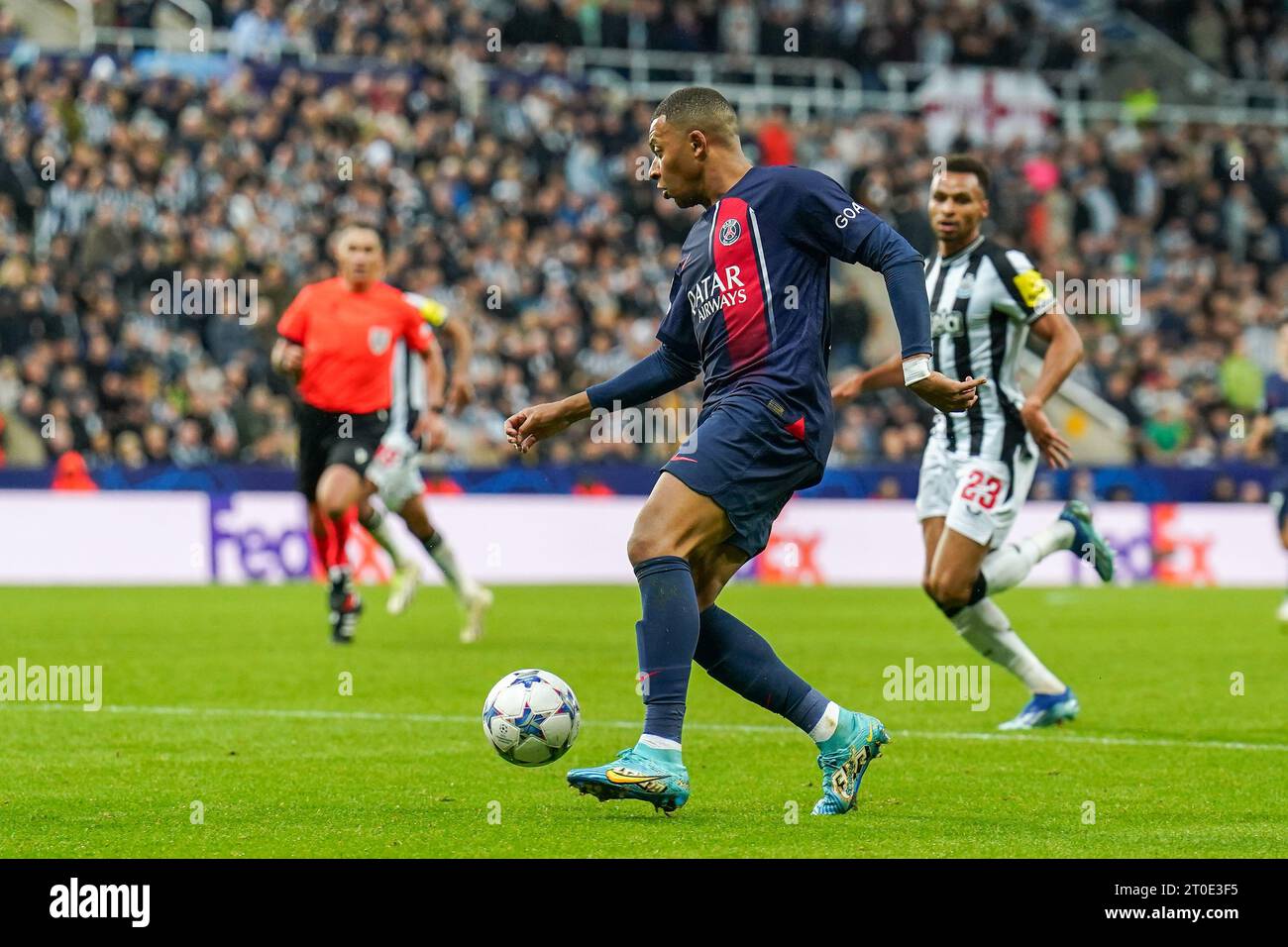 Newcastle, UK. 04th Oct, 2023. Paris Saint-Germain forward Kylian ...