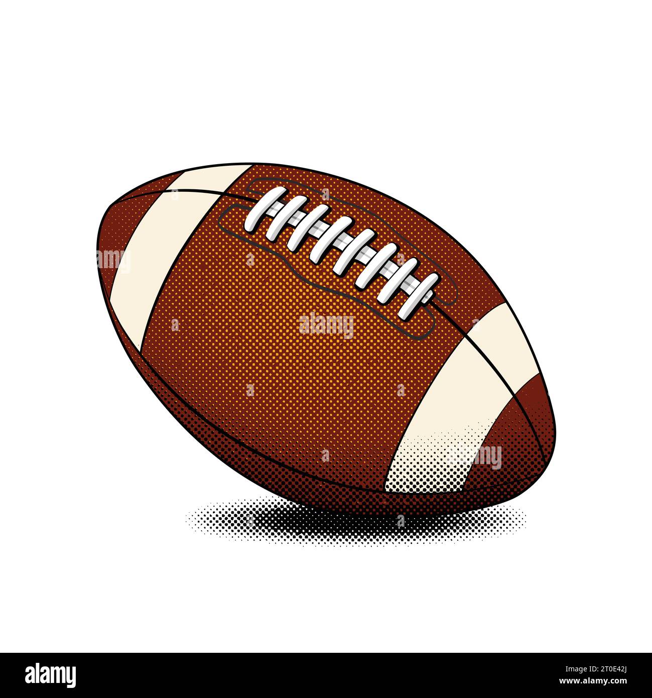 American Football or Rugby ball in comic style. Vector on transparent ...