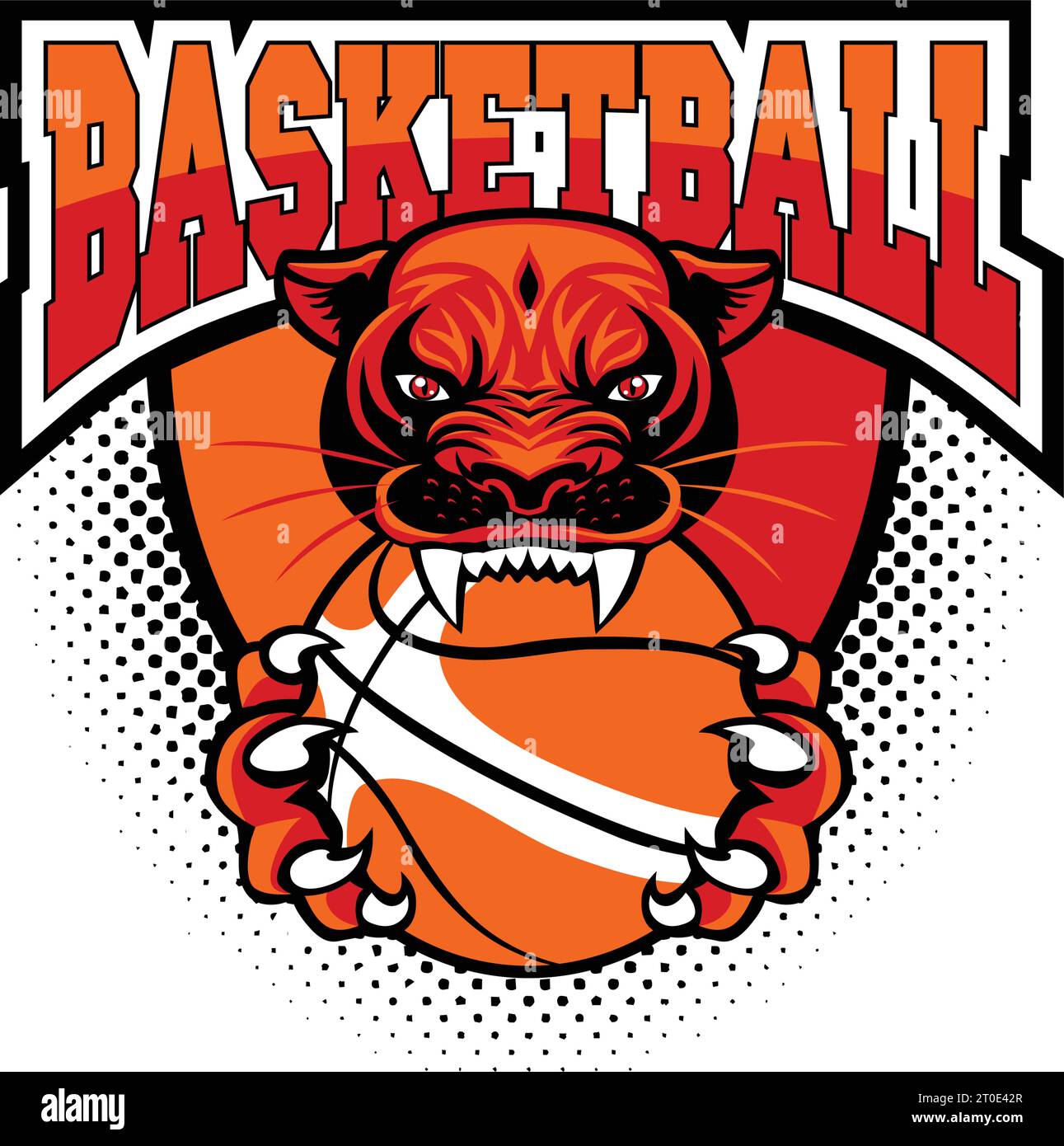 Basketball club logo template. Head of Tiger or panther, jaguar, lion ...