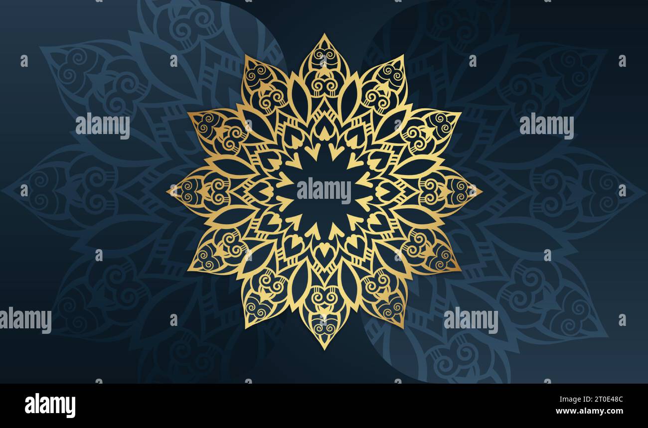 flat creative gradient red color with golden colors mandala background ...
