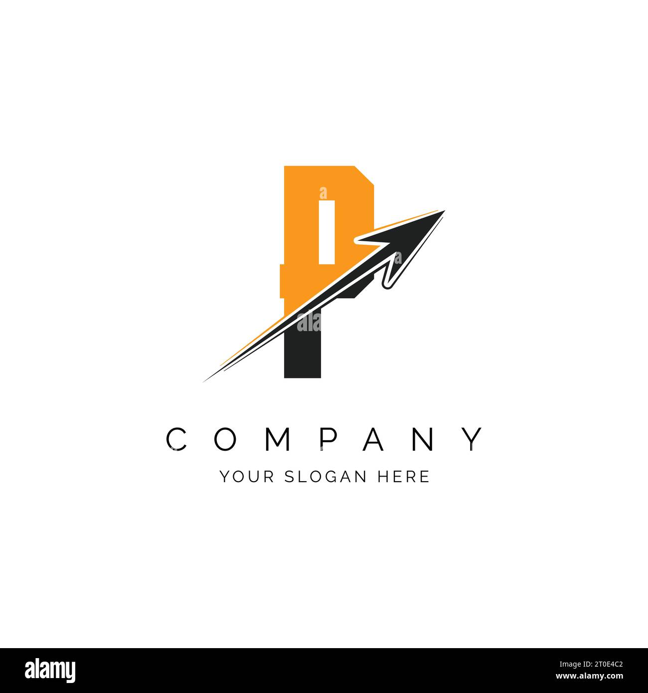 P Letter with Arrow Logo Template Illustration. P Alphabet Concept ...