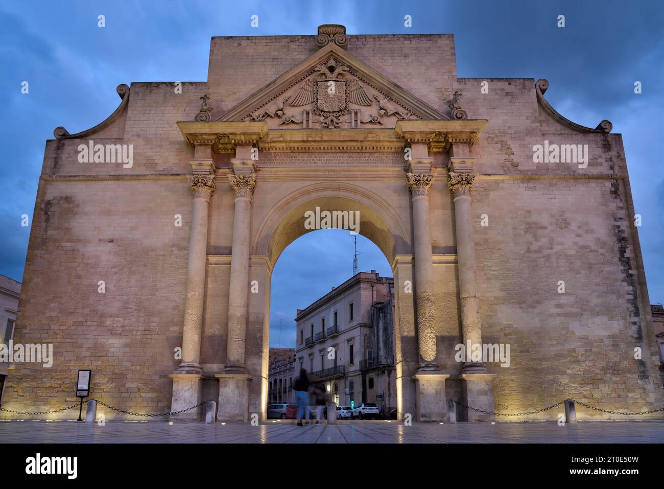 Lecce (Italy, Puglia, province of Lecce) Porta Napoli, in the center at ...