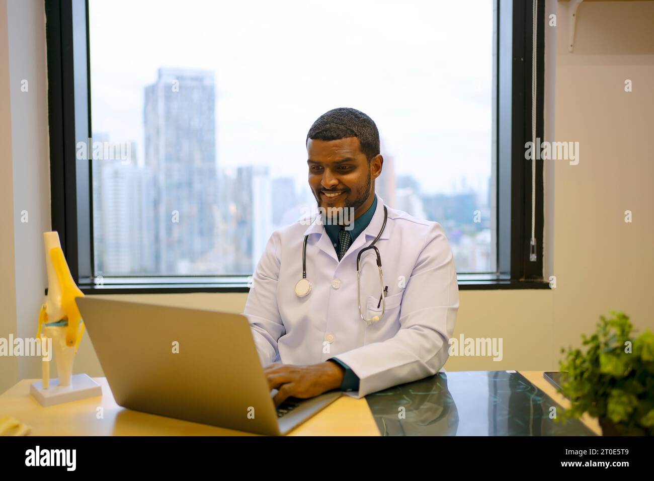 Doctors are meeting via video call. Healthcare and medical concept ...