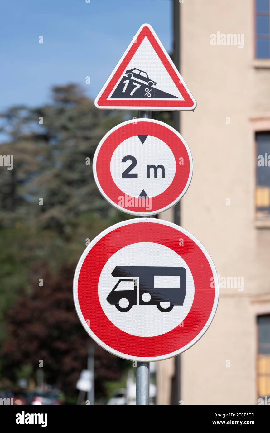 Caution Road Signs, Steep Slope Ahead, 17% Gradient Warning Sign ...