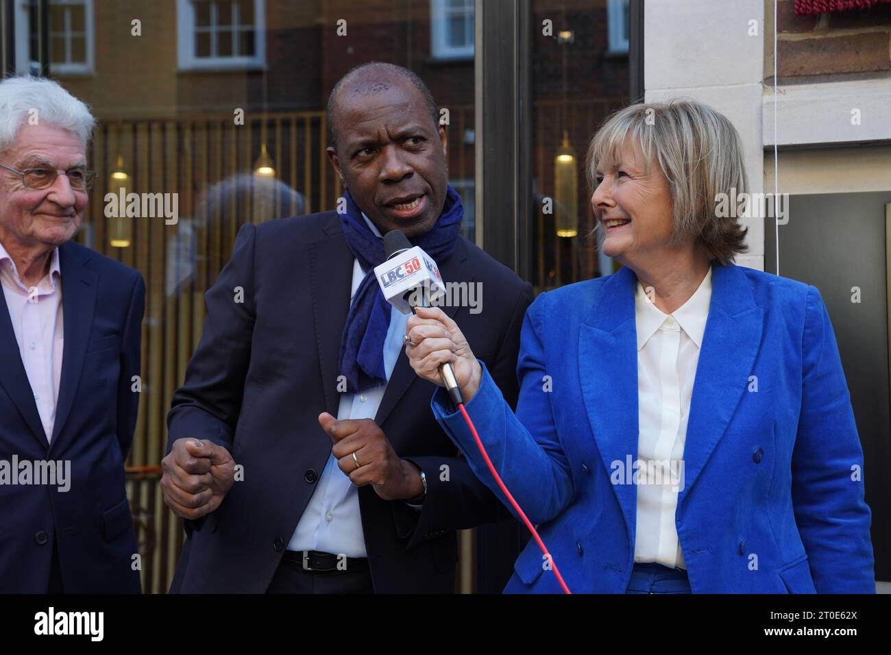 (left to right) Douglas Cameron, Clive Myrie, and Martha Kearney unveil ...