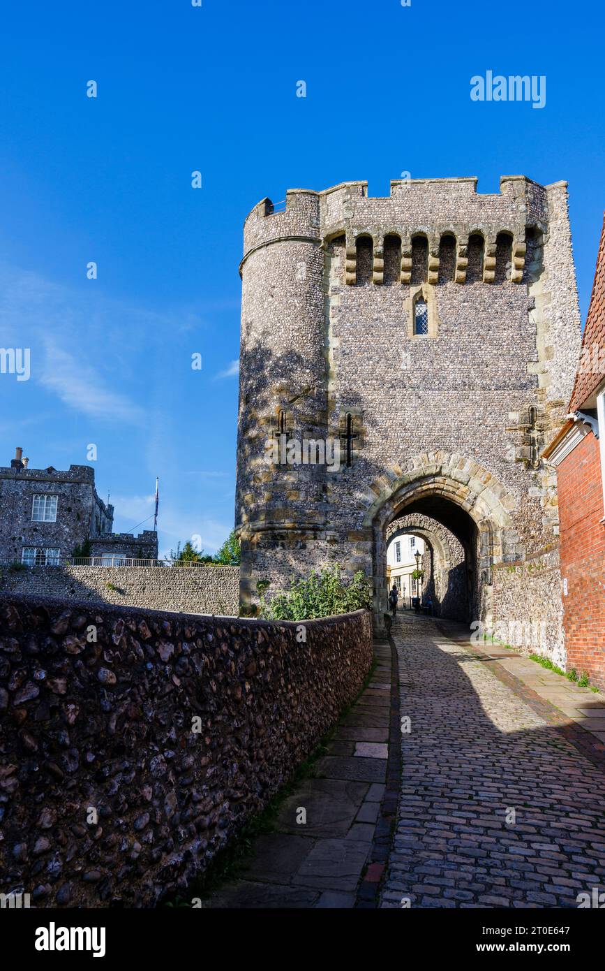 Lewes Castle Barbican Gate in Lewes, an iconic landmark in the historic ...