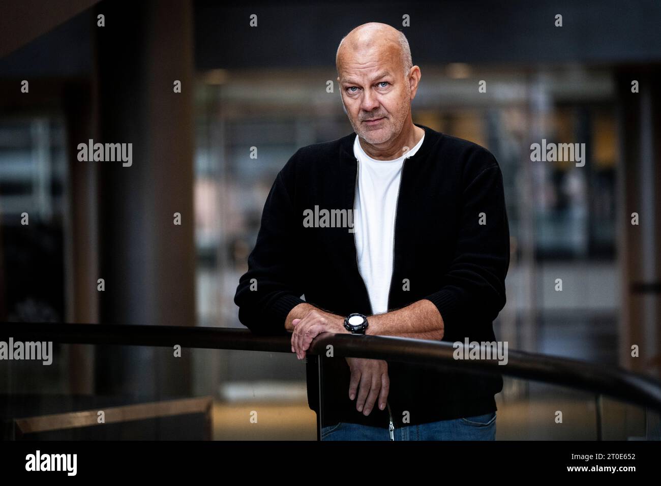 Crime writer Jens Henrik Jensen at a press conference for the Danish ...