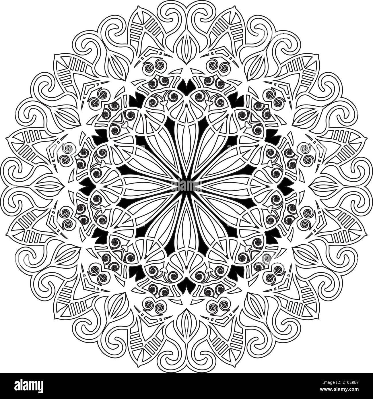 Mandala Flower Black And White Flower Mandala Designs Set. New Mandala