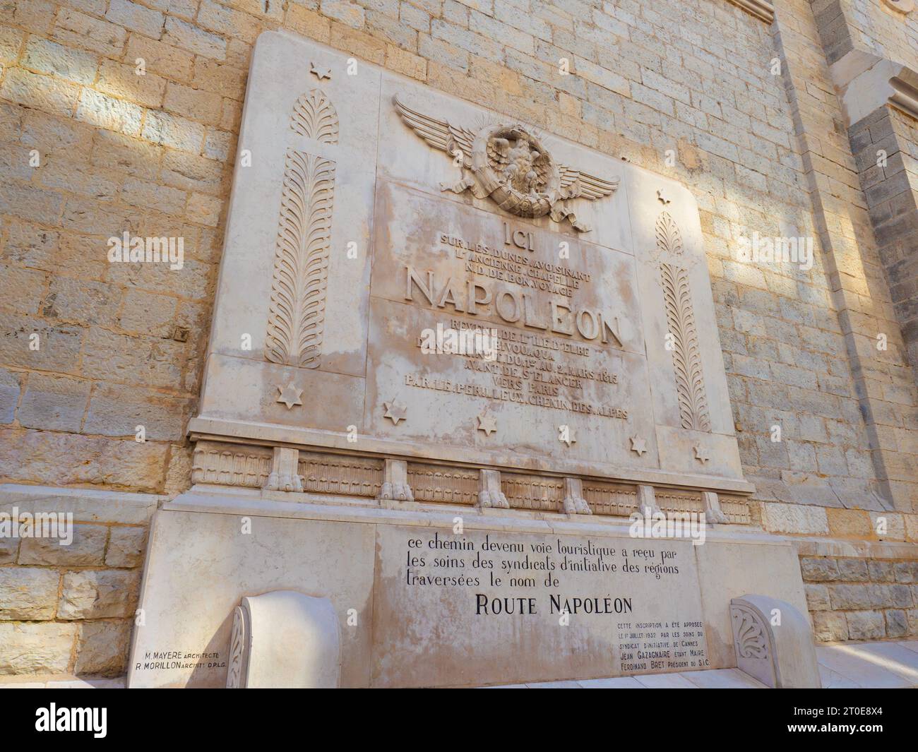 A memorial alongside the Route Napoleon which follows the route ...