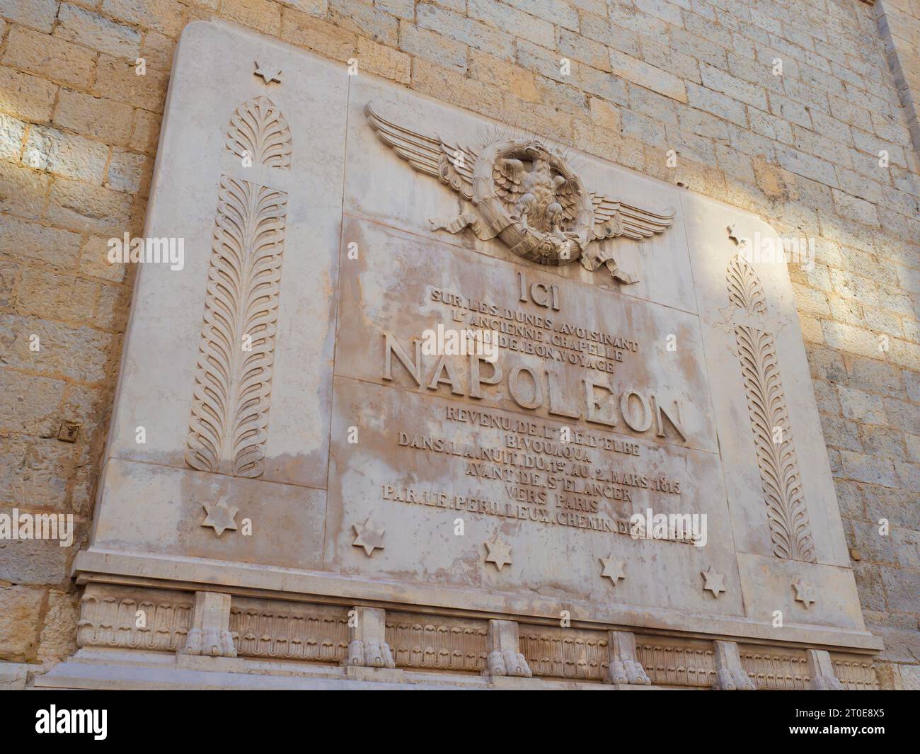 A memorial alongside the Route Napoleon which follows the route ...