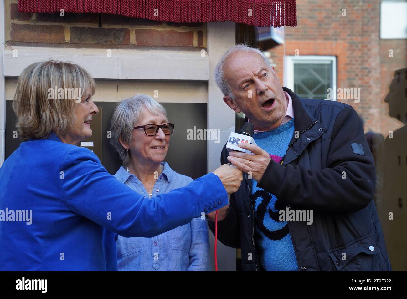 (left to right) Martha Kearney, Heather Branwell and Gyles Brandreth ...