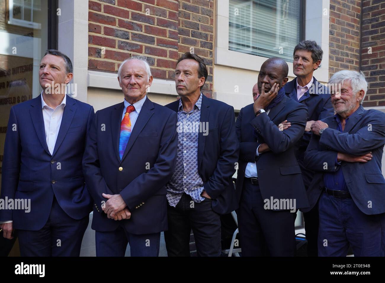 (left to right) Mark Eastern, Dicky Arbiter, Ben Brown, Clive Myrie ...