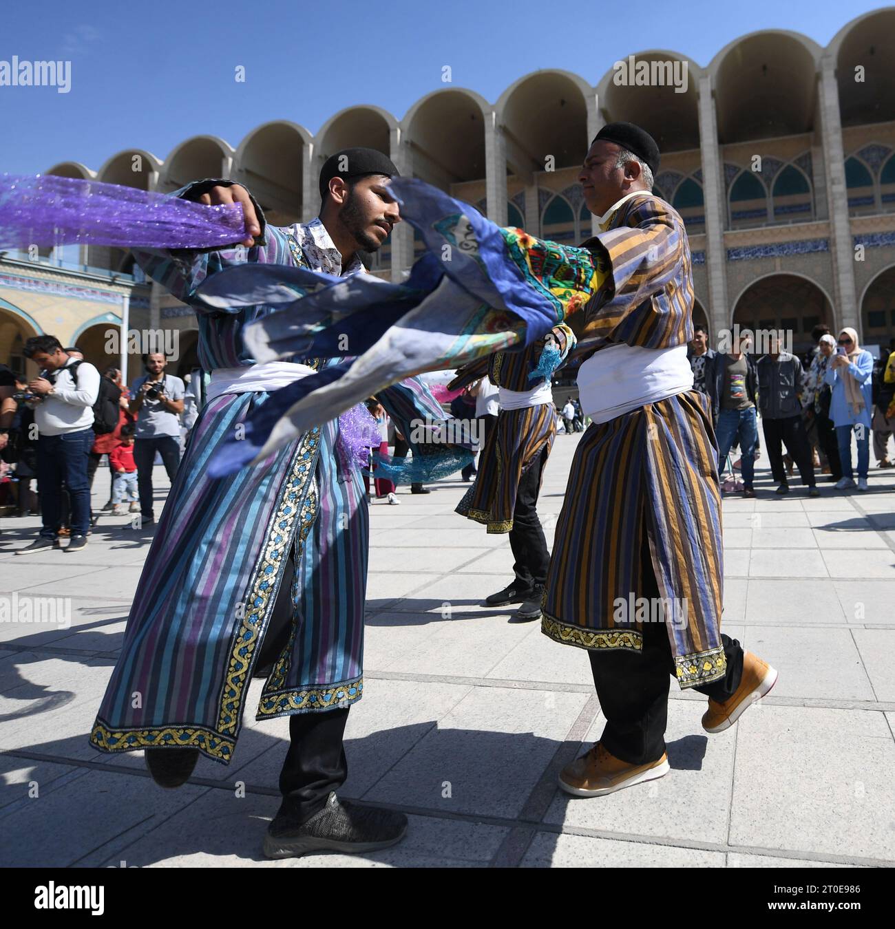 Tehran, Iran. 5th Oct, 2023. People in traditional costumes perform in ...