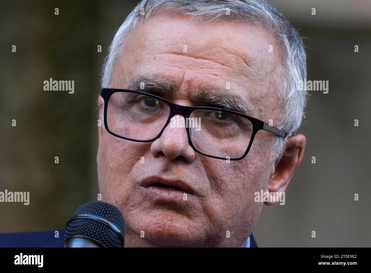 Narges Mohammadi's husband Taghi Rahmani attends a press conference ...