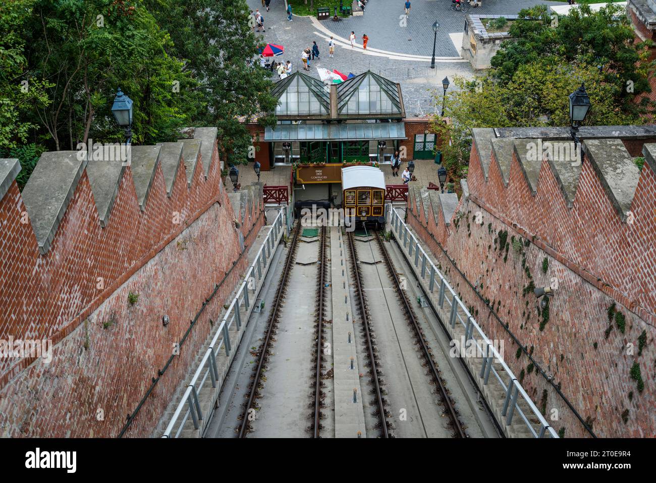 Funicular going to Buda Castle, Budapest, Hungary Stock Photo - Alamy