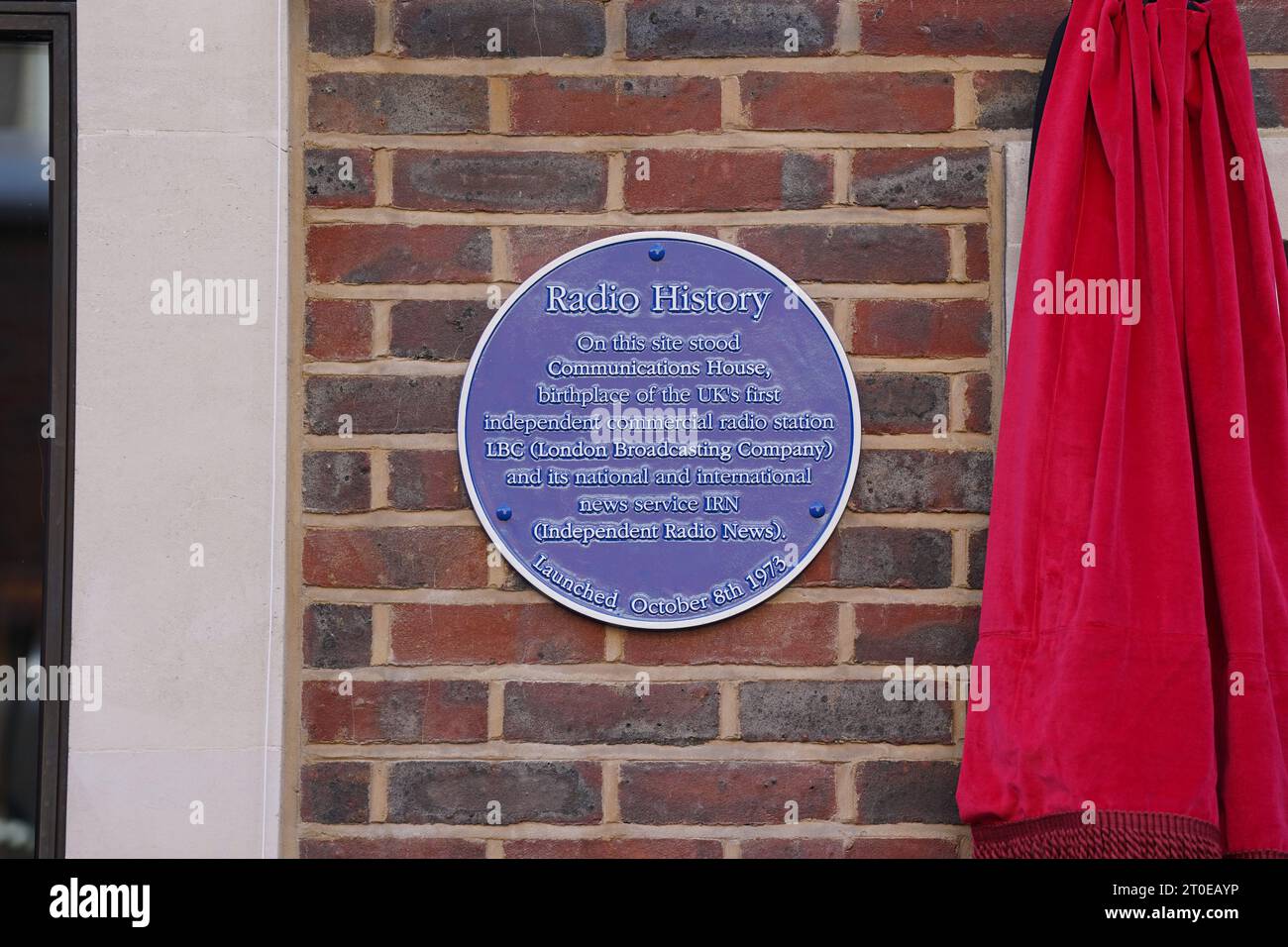 A blue plaque commemorating the birthplace of commercial radio in the ...