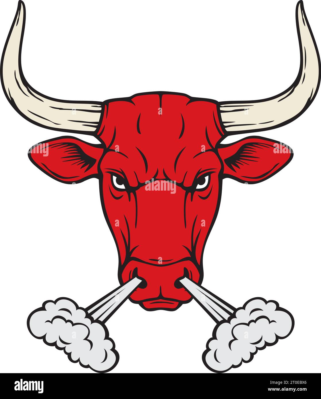 Angry Red Bull Head. Vector Illustration Stock Vector Image & Art - Alamy