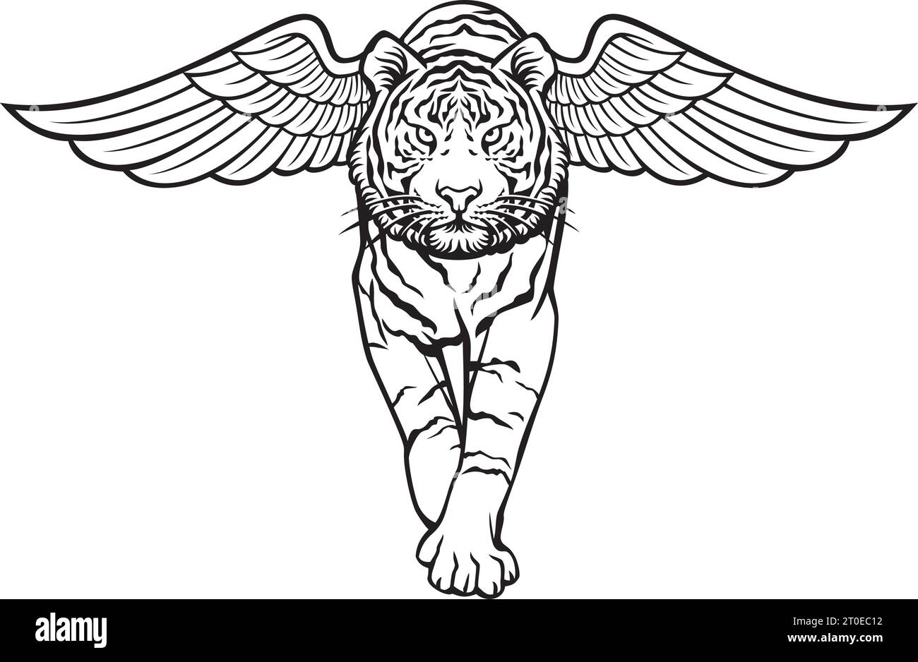 Walking siberian tiger Stock Vector Images - Alamy