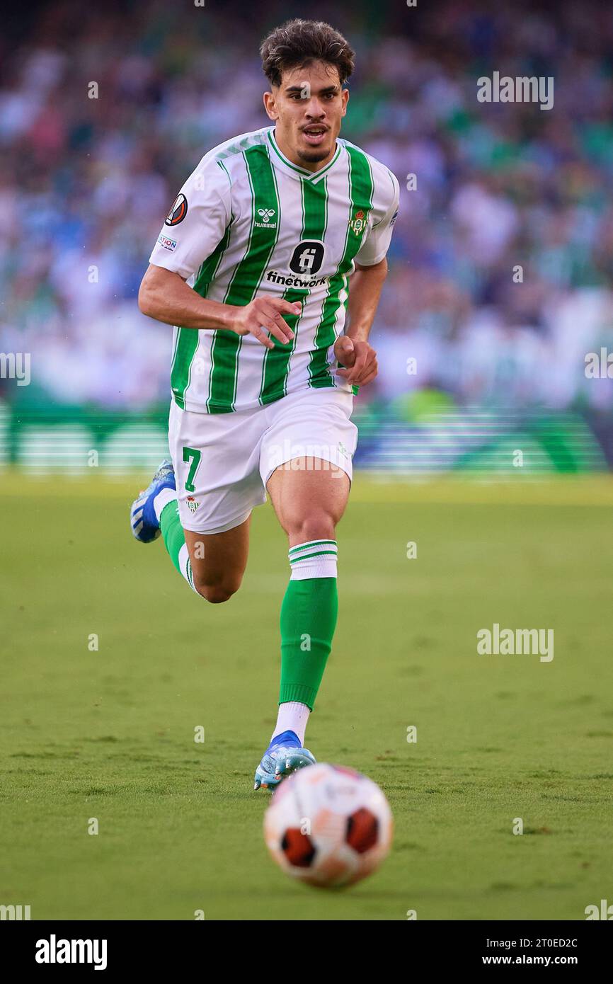 Seville, Spain. 05th Oct, 2023. Abde Ezzalzouli (7) of Real Betis seen ...