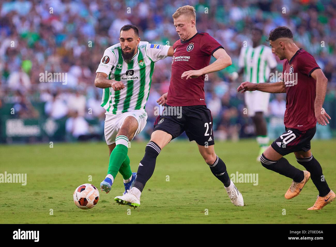 Seville, Spain. 05th Oct, 2023. Filip Panak (27) of Sparta Prague and ...