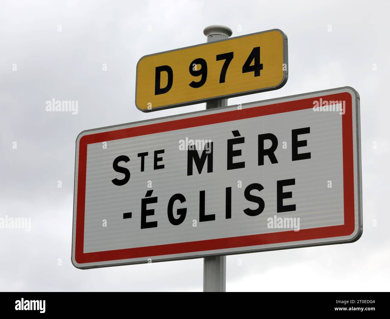 French road sign indicating the location where there is a memorial with ...
