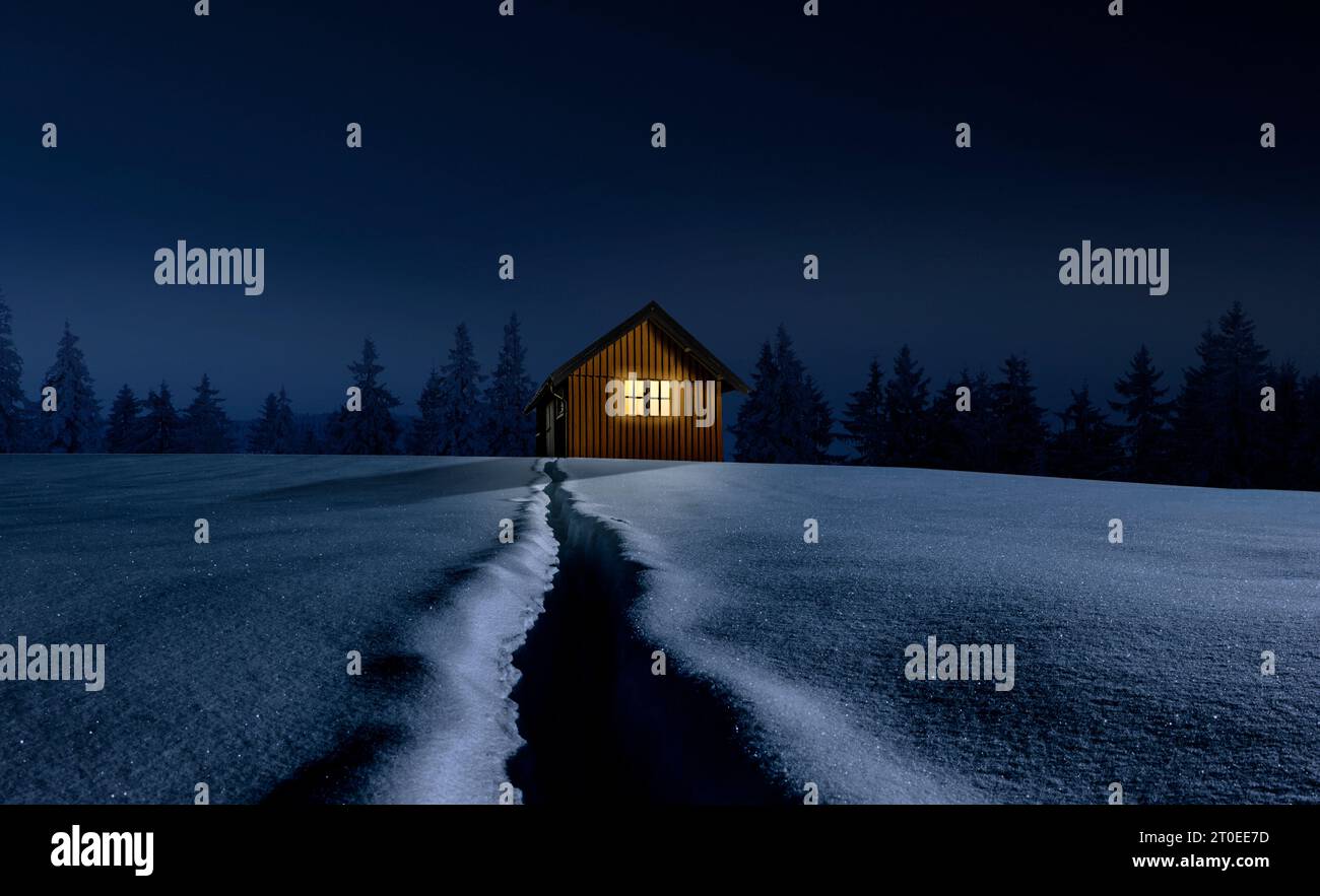 Lighted window house hi-res stock photography and images - Alamy