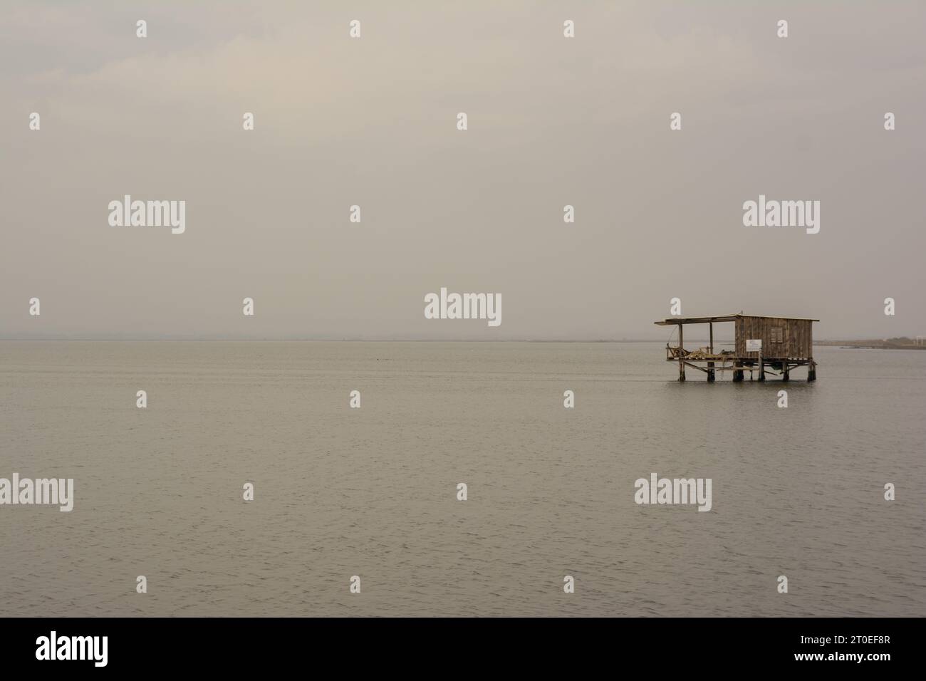 A picturesque dock situated on a body of water, with a boat tethered to ...