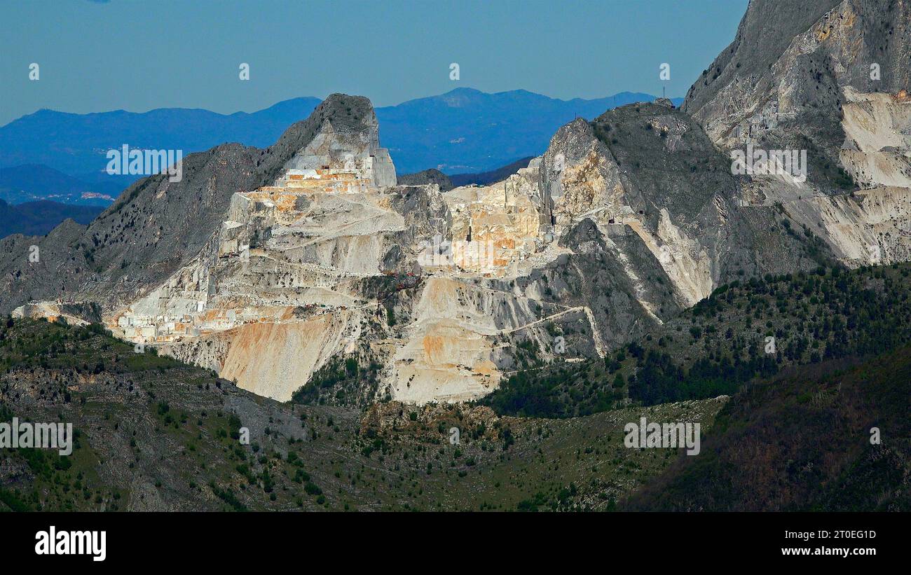 Marble quarry near Colonnata, Province of Massa-Carrara, Apuan Alps ...