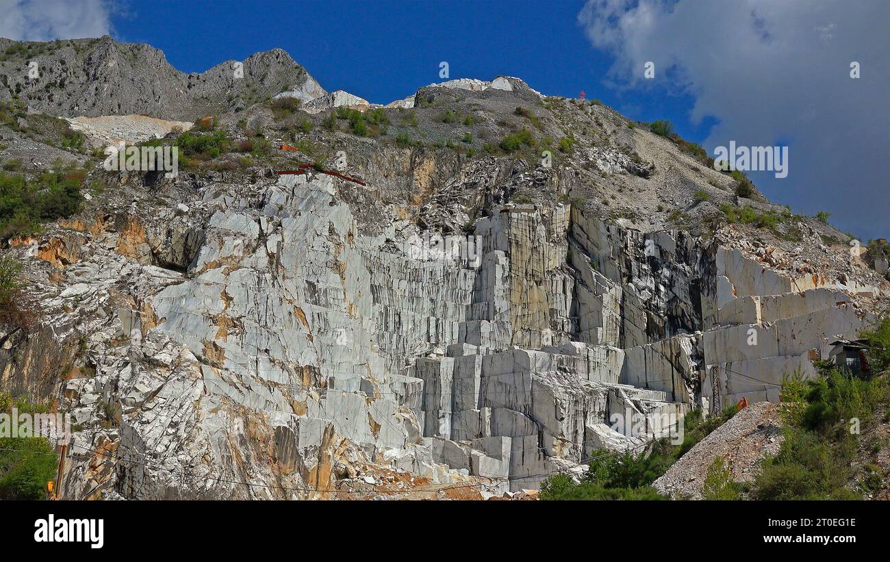 Marble quarry near Colonnata, Province of Massa-Carrara, Apuan Alps ...