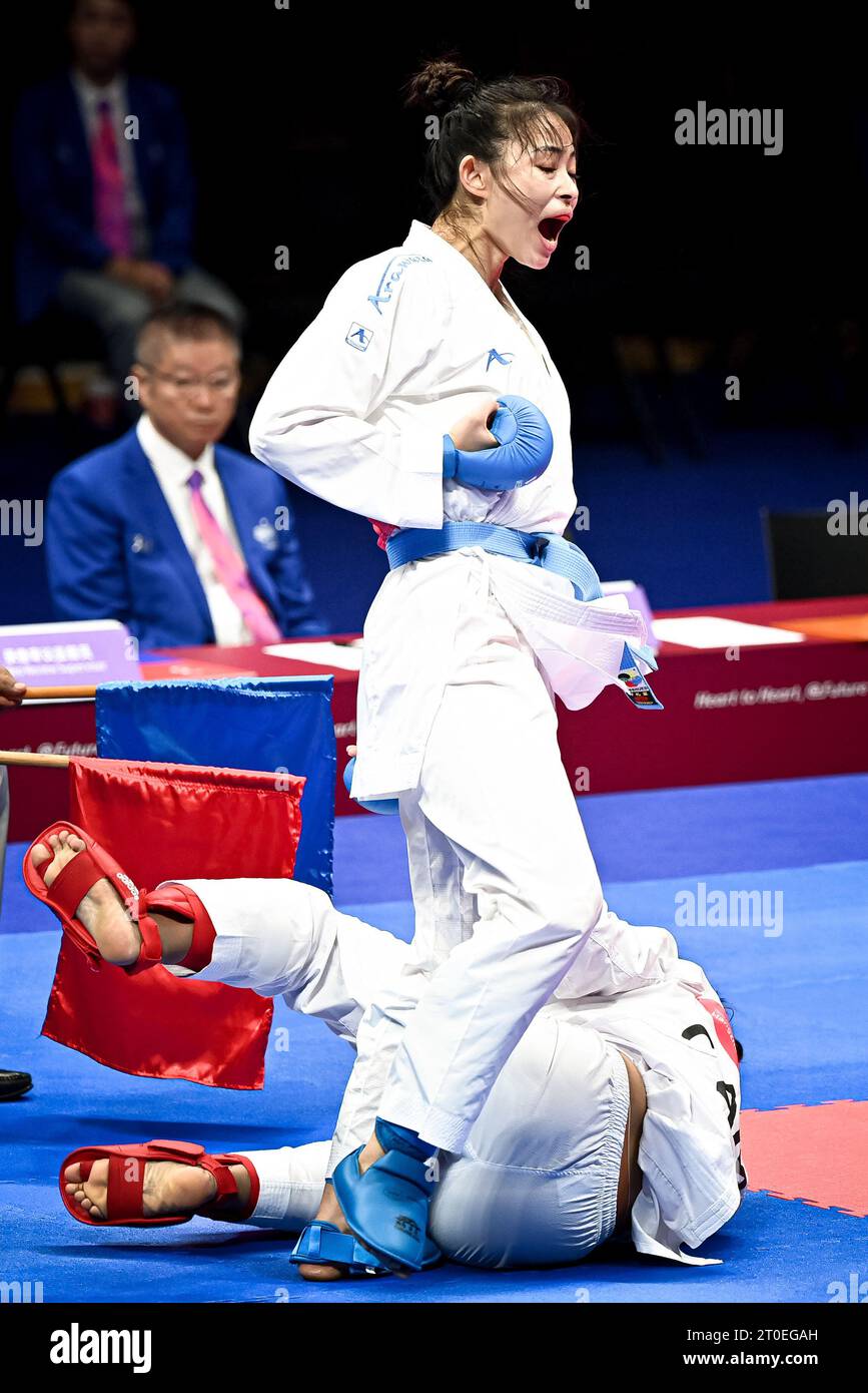 Hangzhou, China's Zhejiang Province. 6th Oct, 2023. Gong Li (top) of ...