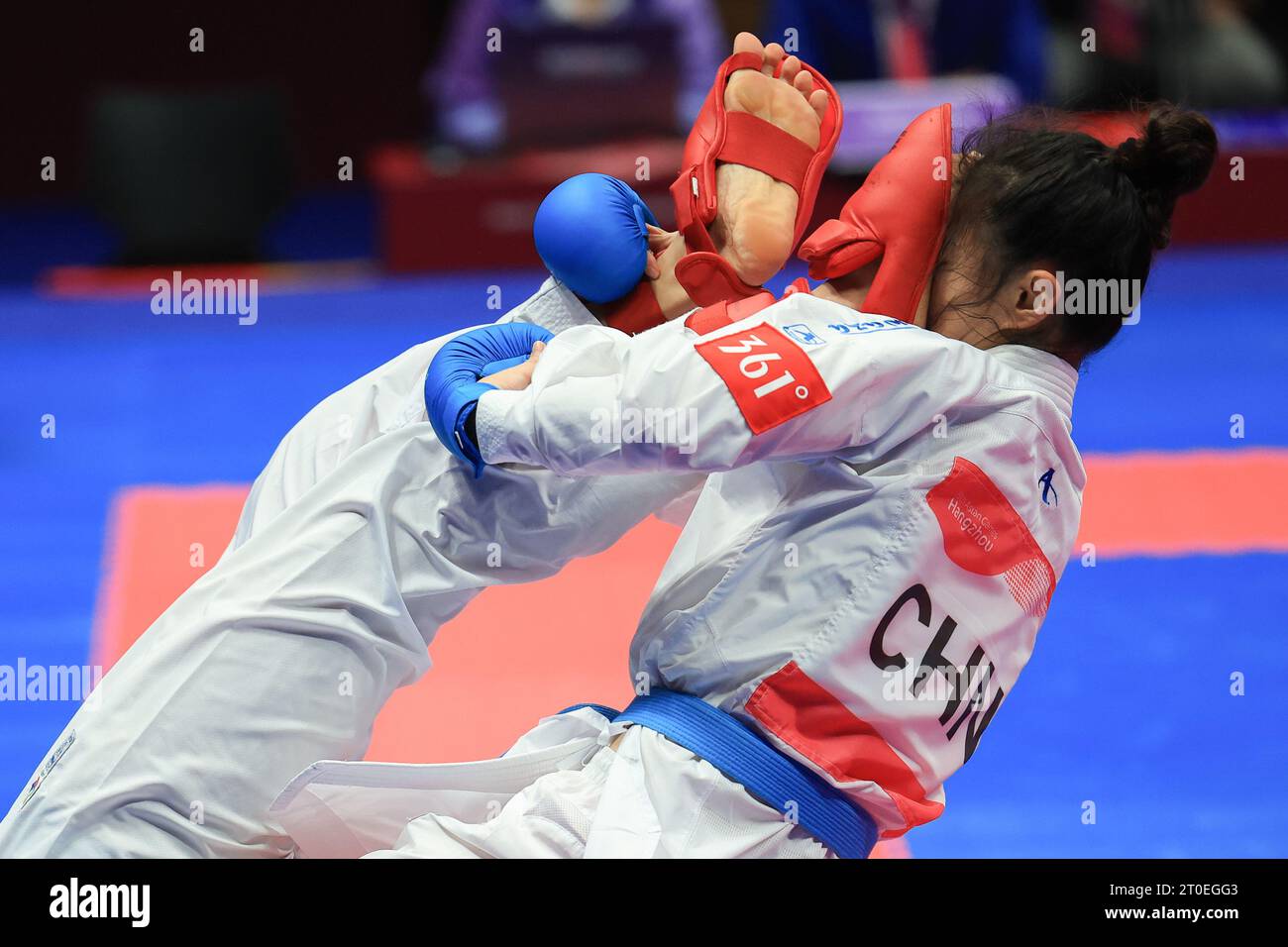 Hangzhou, China's Zhejiang Province. 6th Oct, 2023. Gong Li (R) of ...