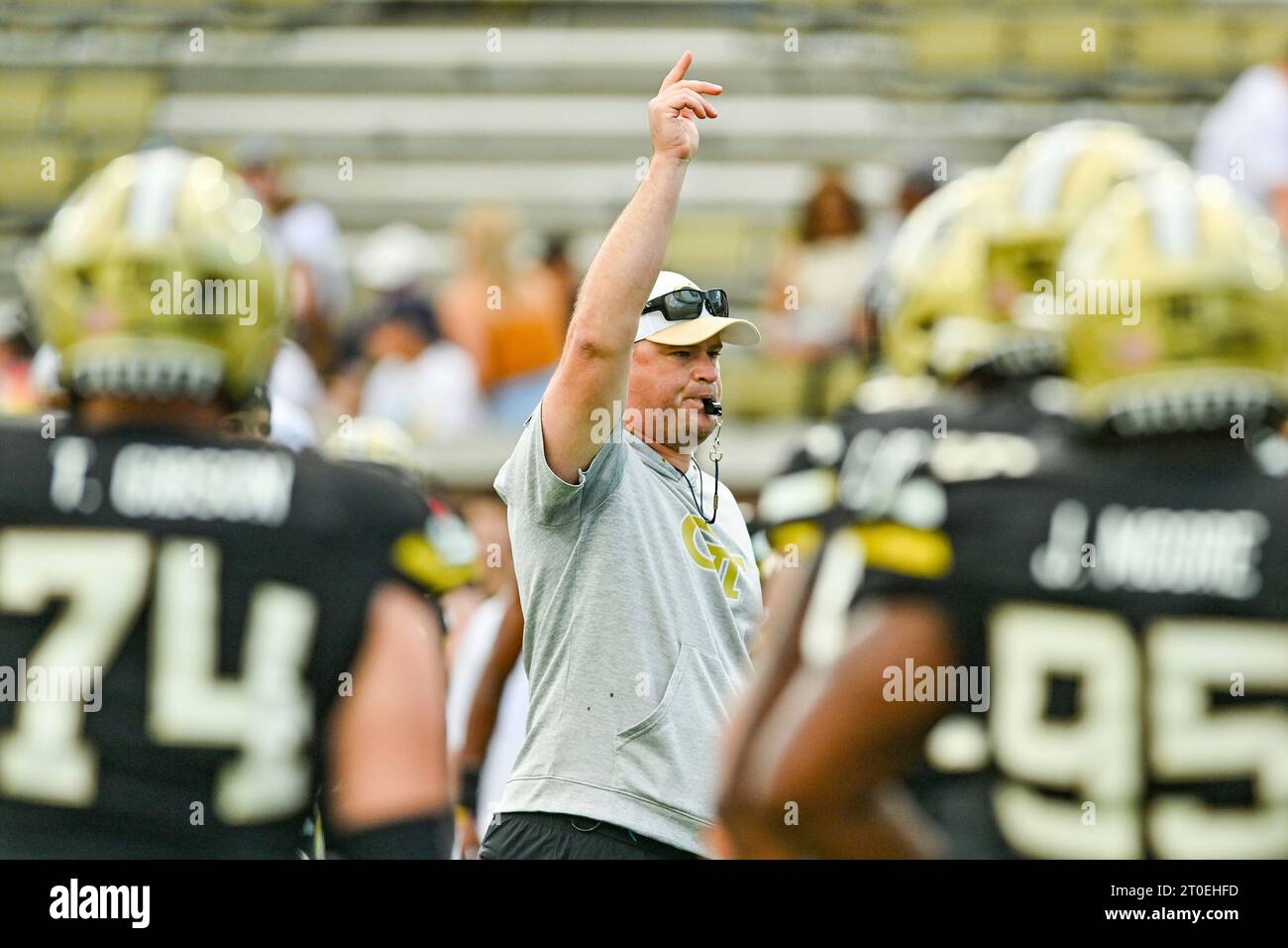 ATLANTA, GA – SEPTEMBER 30: Georgia Tech head coach Brent Key runs ...