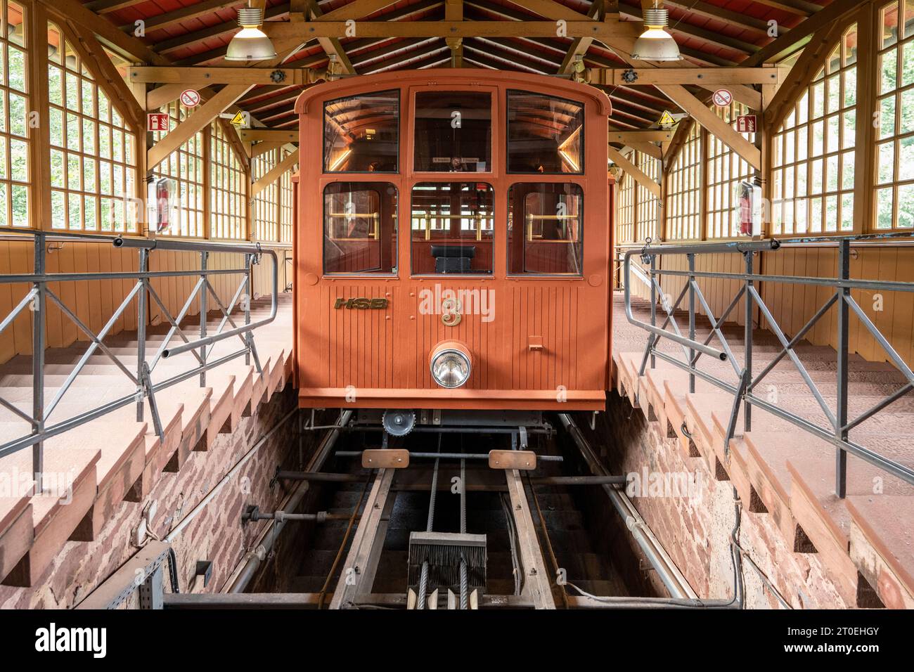 Heidelberg, Baden-Württemberg, Germany, funicular railroad in ...
