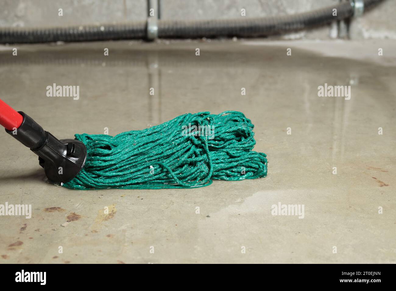 Cleaning up flood in electrical room or basement. Deep water on floor ...