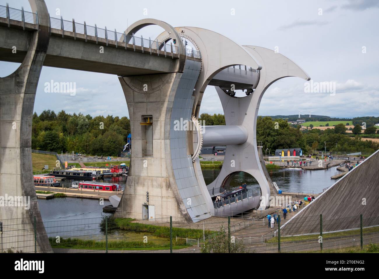 The Falkirk Wheel in Scotland, the world's only rotating canal boat ...