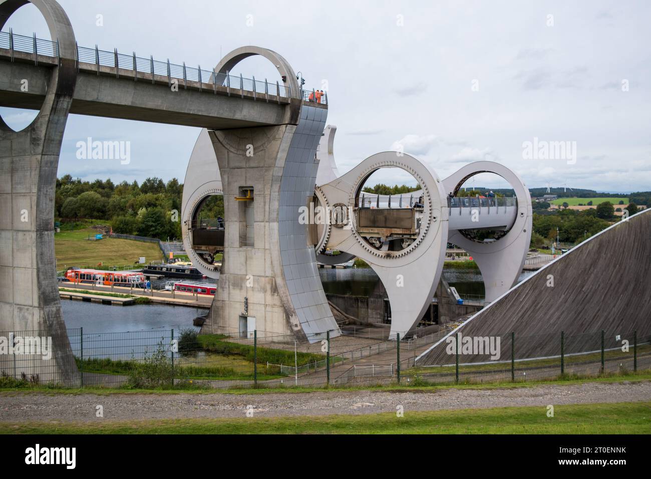 The Falkirk Wheel in Scotland, the world's only rotating canal boat ...