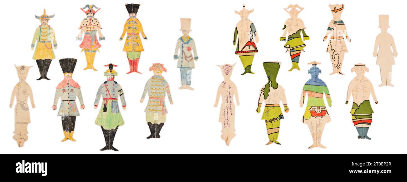 Vintage handmade childish game of 13 age boy. Different military and ...