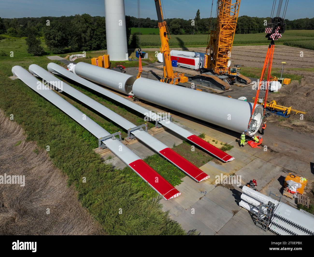 Dorsten, North Rhine-Westphalia, Germany - Construction of a wind ...