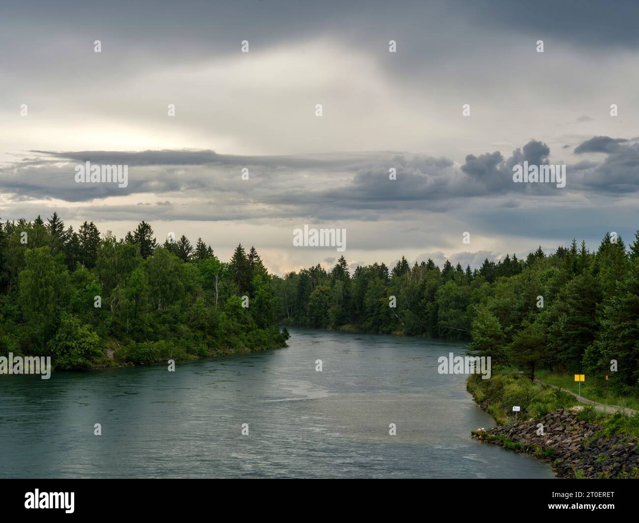The Lech river from the Schering barrage to the north Stock Photo - Alamy