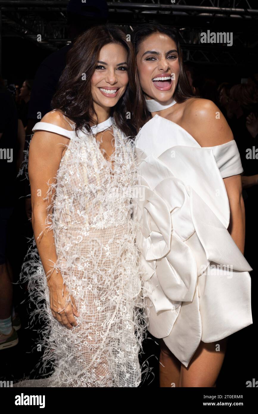 Eva Longoria backstage prior to the L'Oreal Spring/Summer 2024 ...