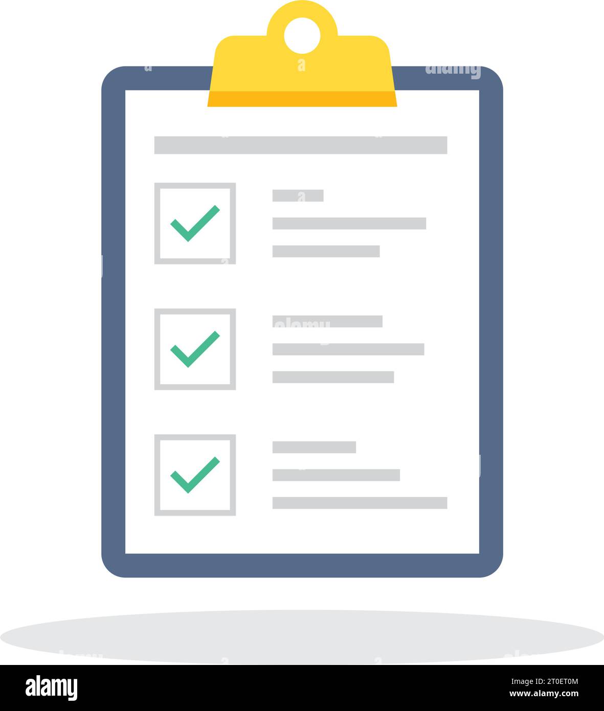 Clipboard with checklist icon in flat style. Planning and organization ...