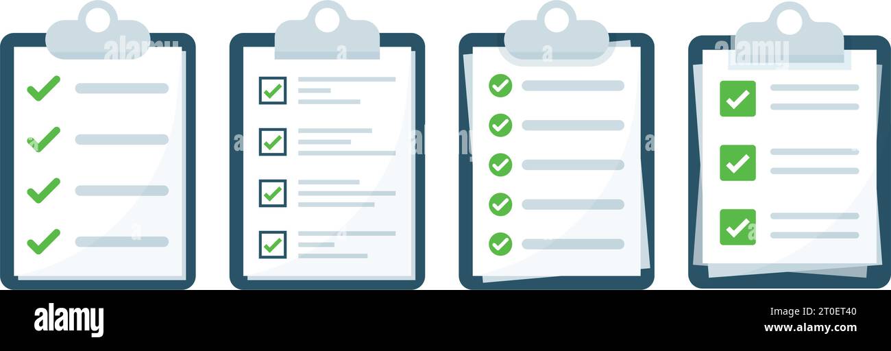 Clipboard with checklist icon in flat style. Planning and organization ...